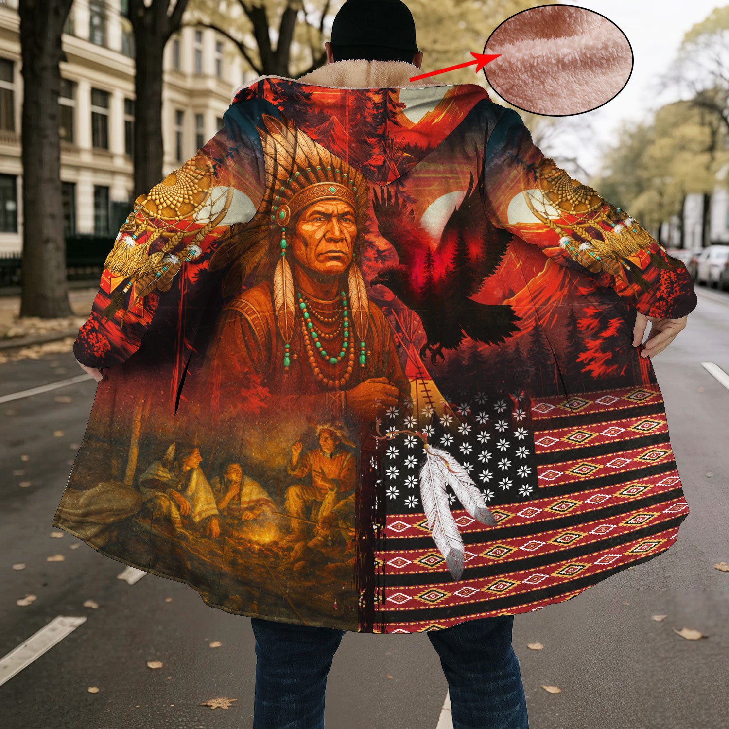 Brown Native Pattern Cloak WCS