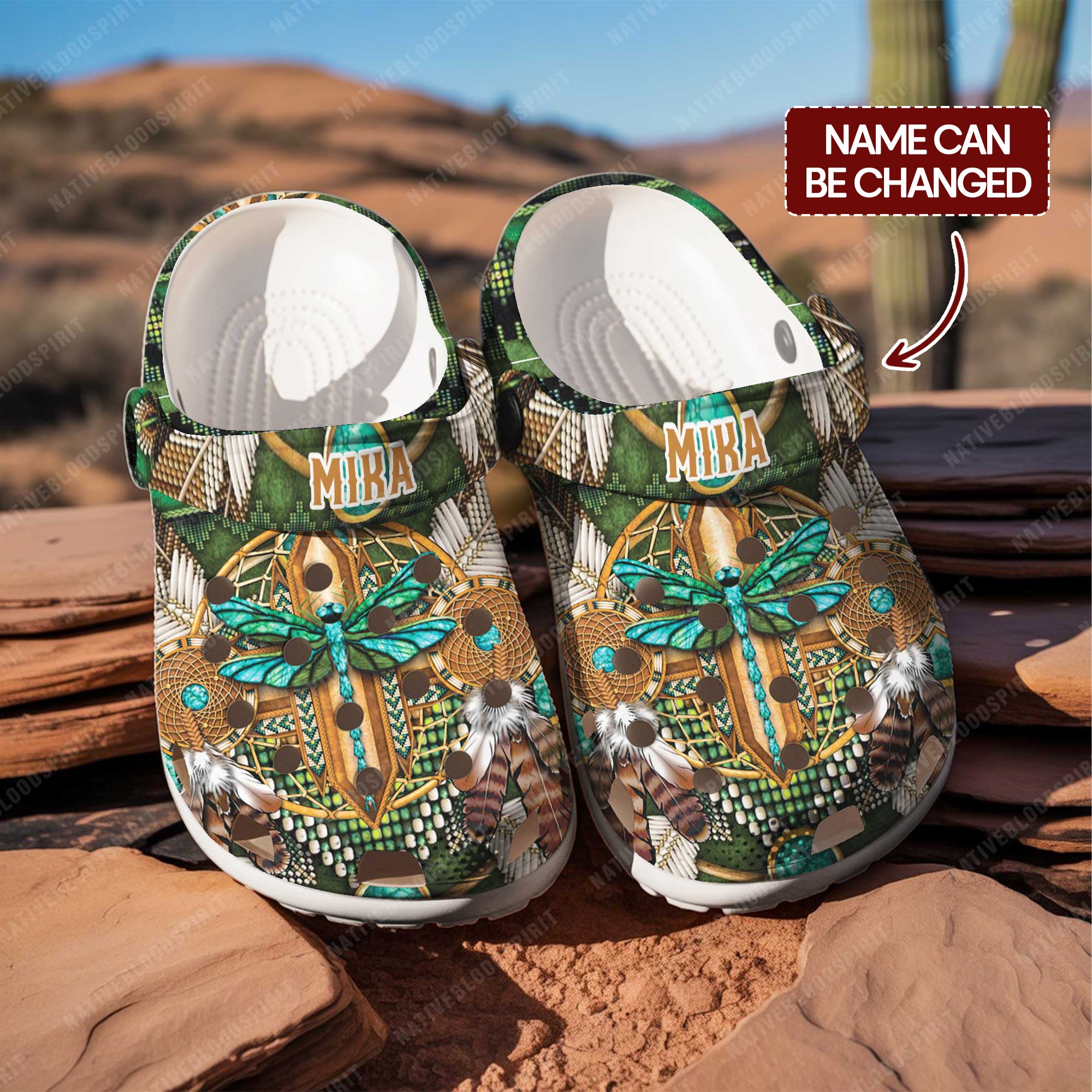 Custom Name Native Clogs - Dragonfly & Dreamcatcher – Family Gift ...
