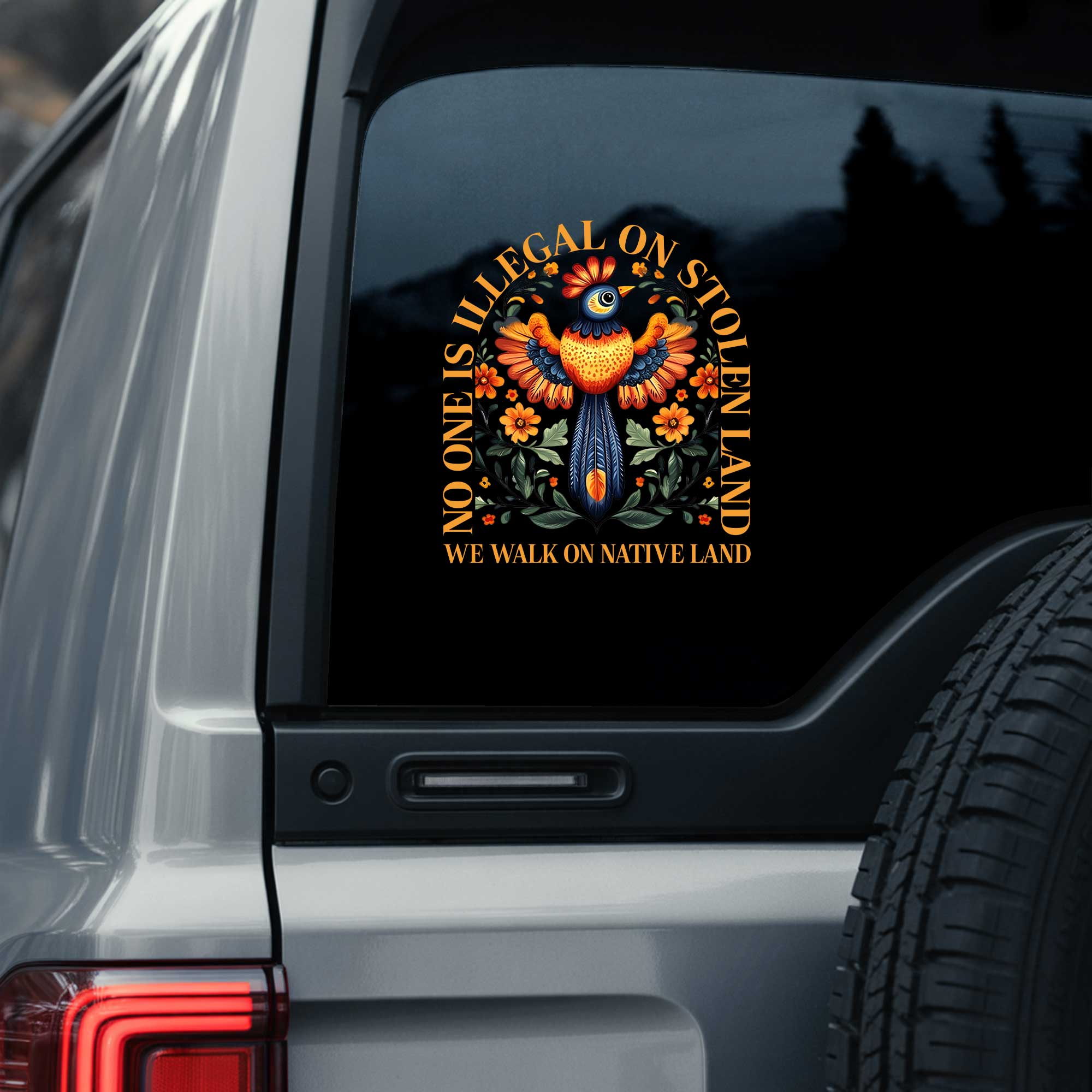 NO ONE IS ILLEGAL ON STOLEN LAND. WE WALK ON NATIVE LAND DECAL Style 2 ...